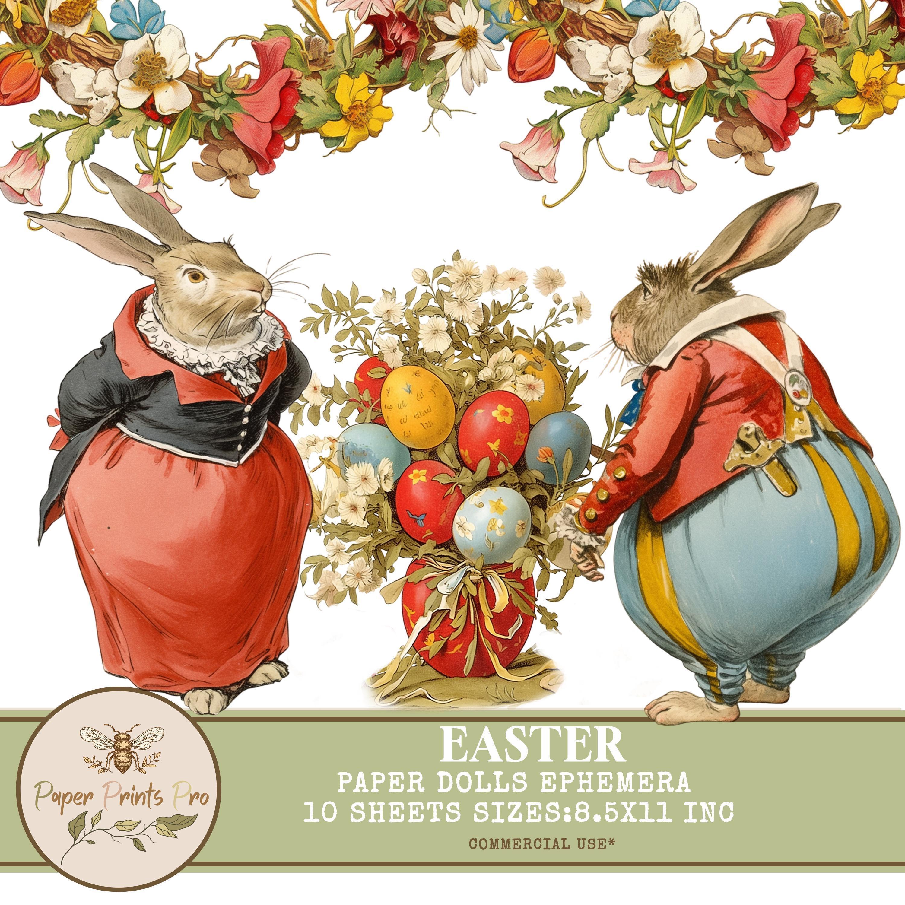 Ephemera Paper Dolls Printable -"easter" - Vintage DIY Cutouts: Bunnies ...