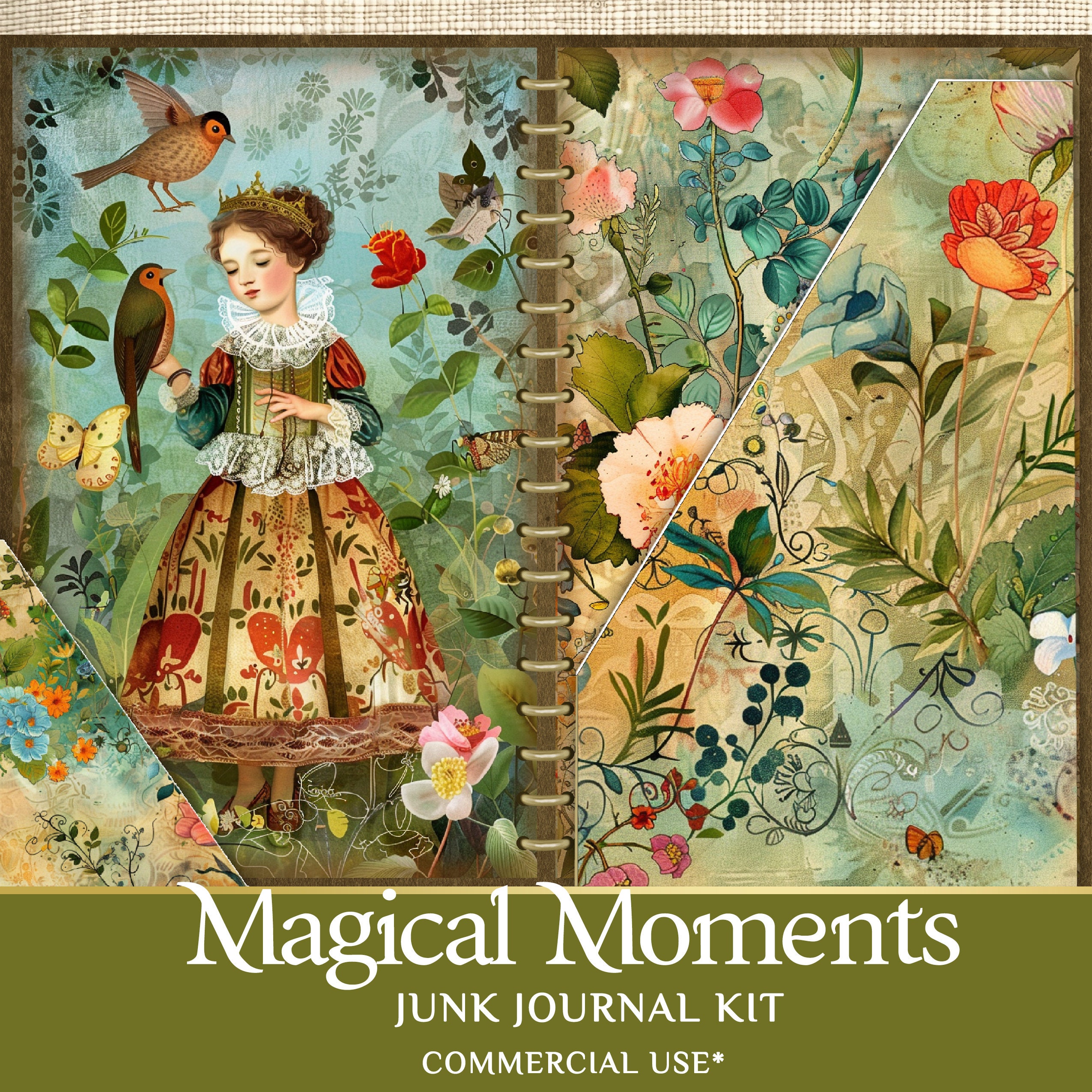 Whimsy Junk Journal Kit Ephemera, Cards, Printable Paper Crafts Perfect ...