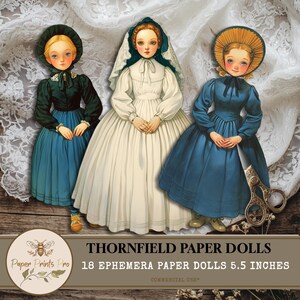 Vintage Printable Paper Dolls - Journaling Ephemera -18 Paper Dolls (5. ...