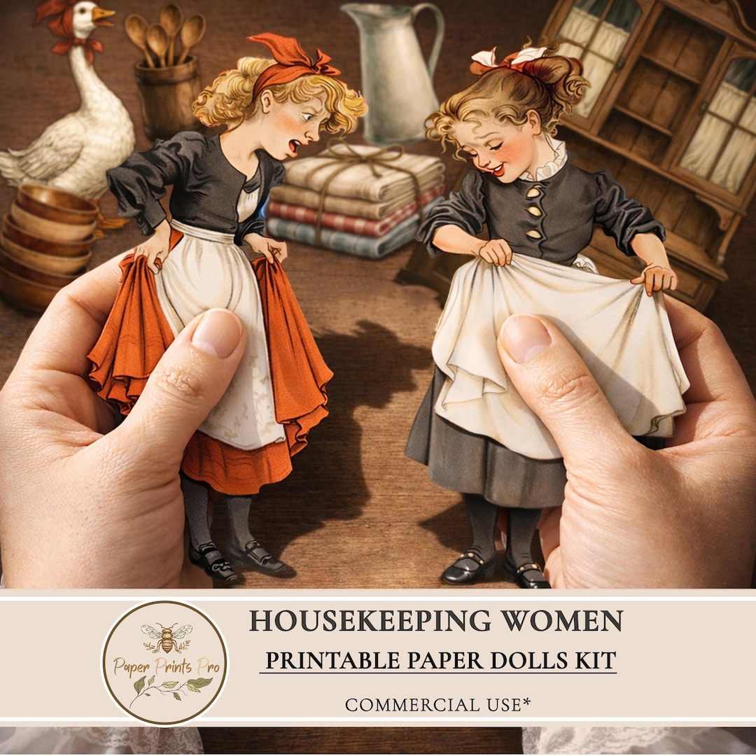 Printable Paper Dolls Housekeeping Women Vintage Domestic Life Junk ...