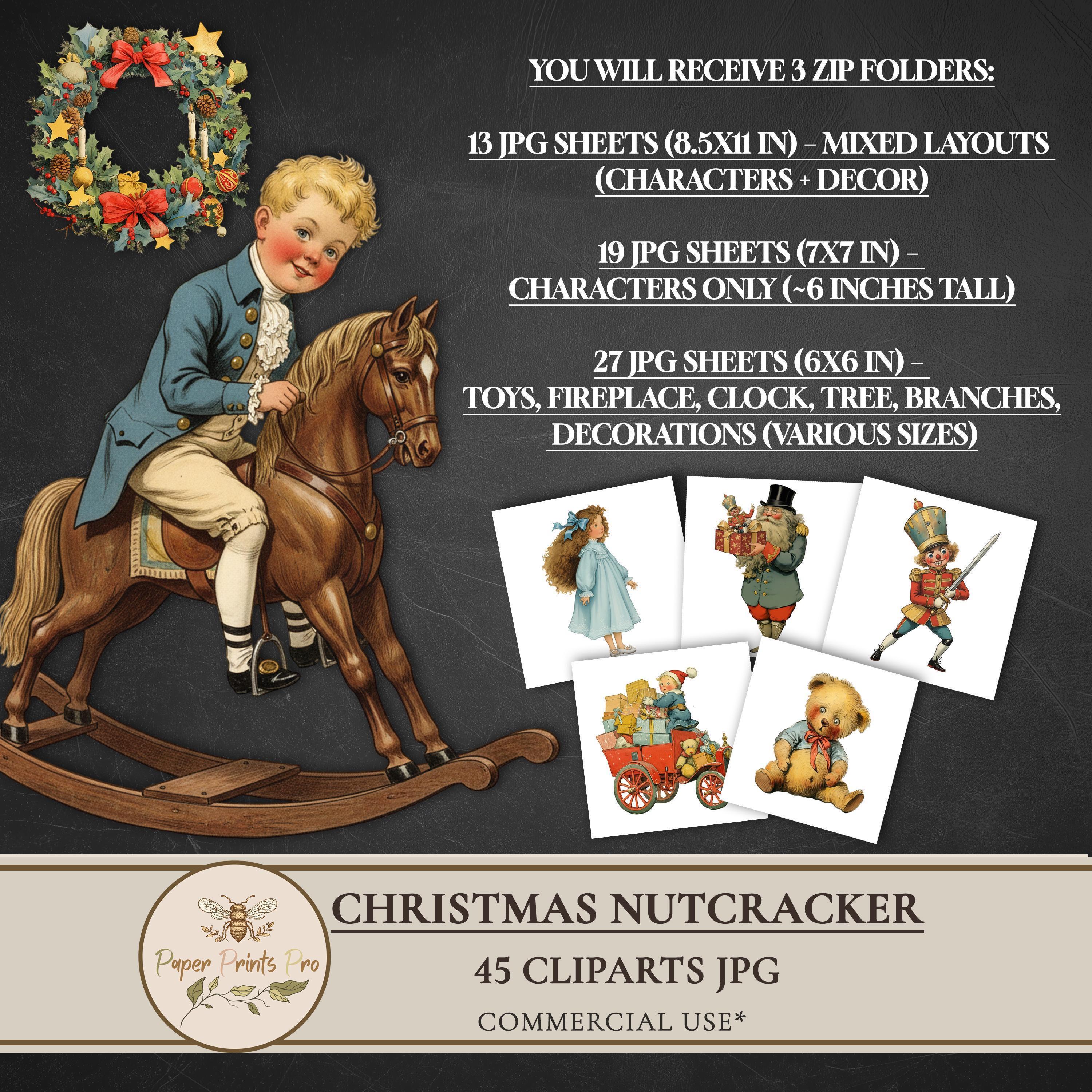 Printable Nutcracker Paper Dolls – Vintage Christmas Ephemera Cutouts ...