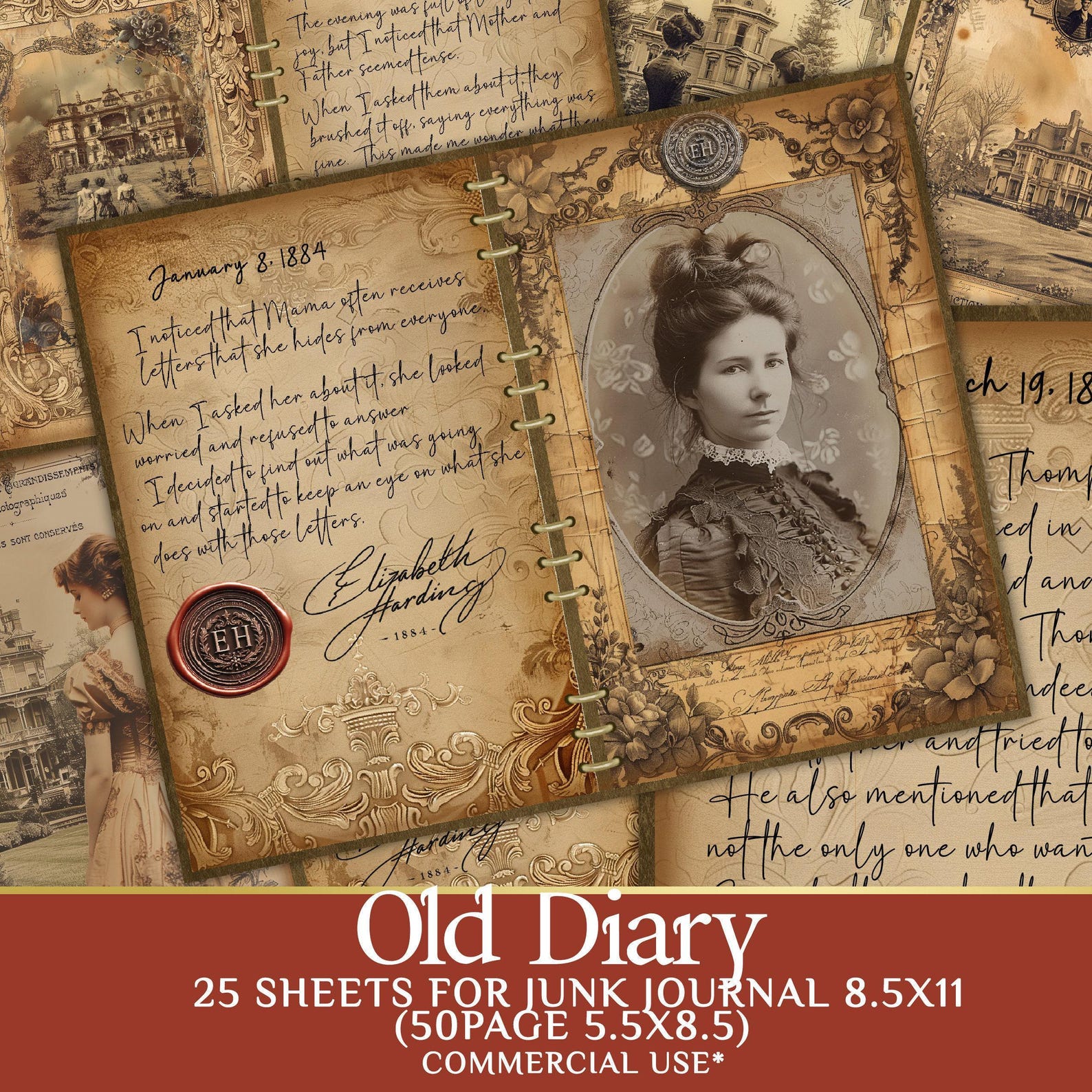 Victorian Diary Pages for Junk Journal Wich Antique Letters - Etsy