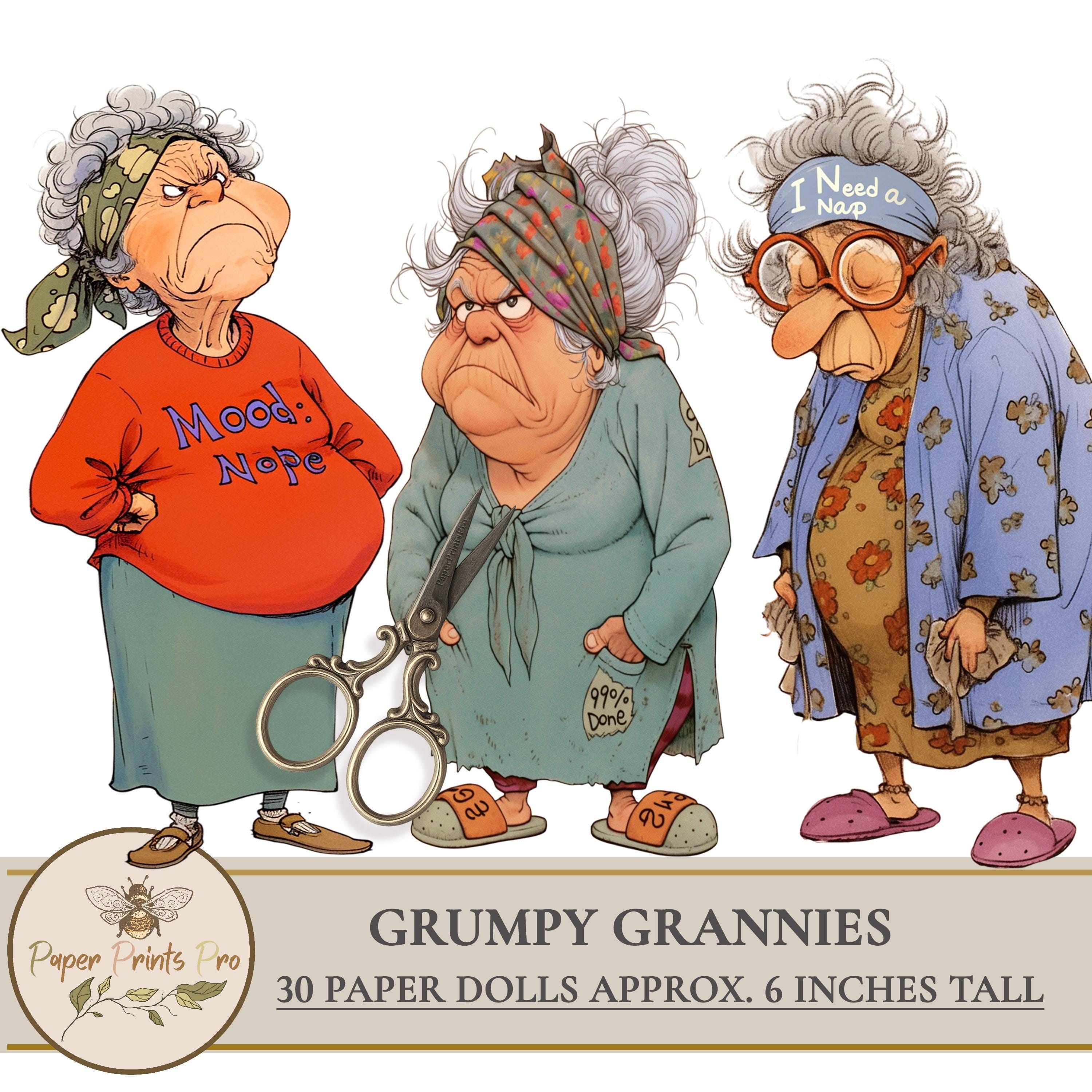 Printable Funny Old Ladies Pictures Paper Dolls – Grumpy Old Lady ...