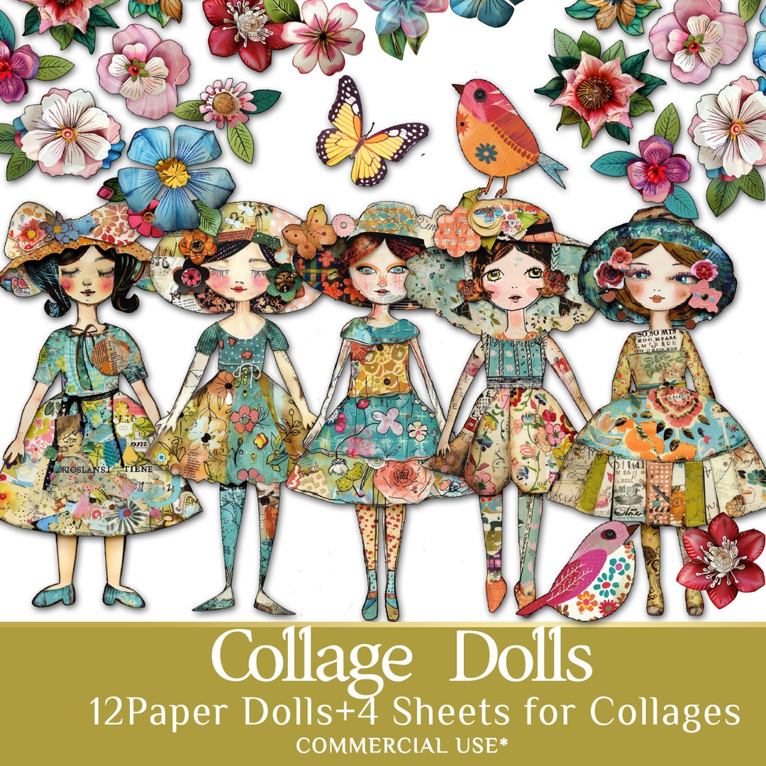 Printable Paper Doll Set - Perfect for Junk Journals and Scrapbooking ...