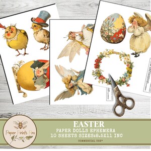 Ephemera Paper Dolls Printable -"easter" - Vintage DIY Cutouts: Bunnies ...