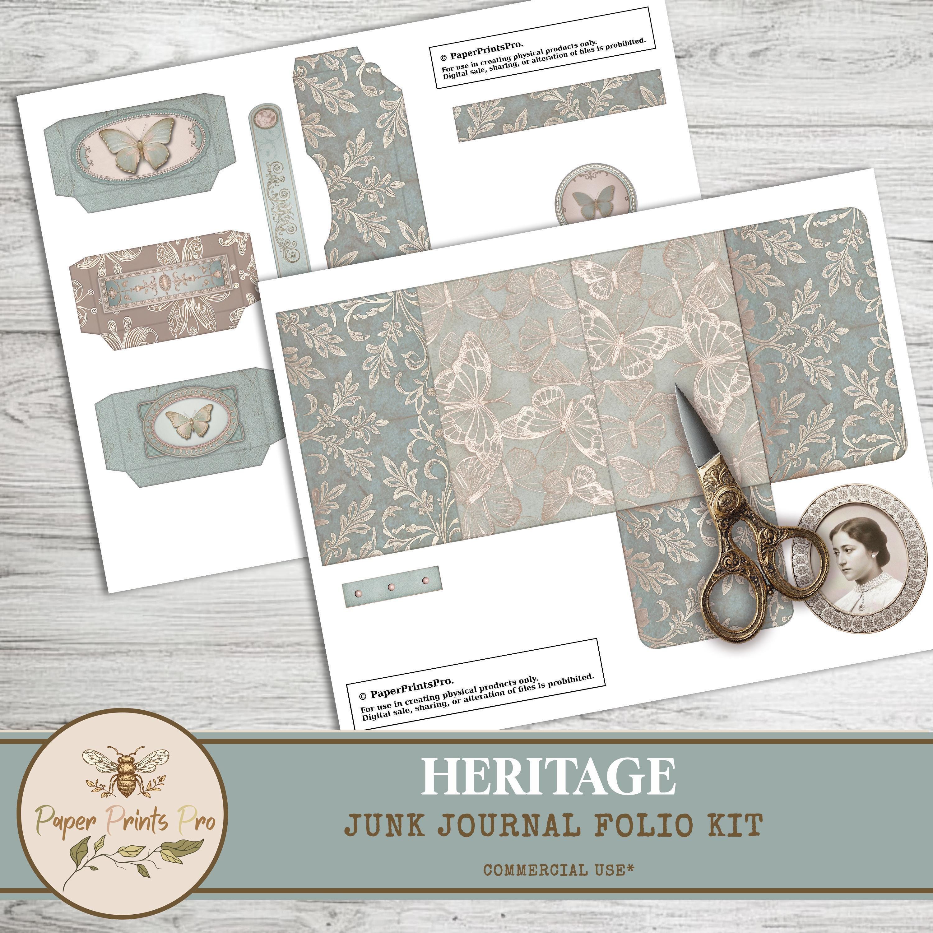 Folio Kit – 4 Printable Sheets With Mini Envelope and Background for ...