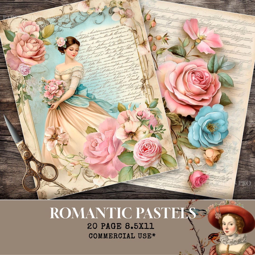 20 Printable Vintage Illustration Sheets – Antique-style Shabby Chic ...