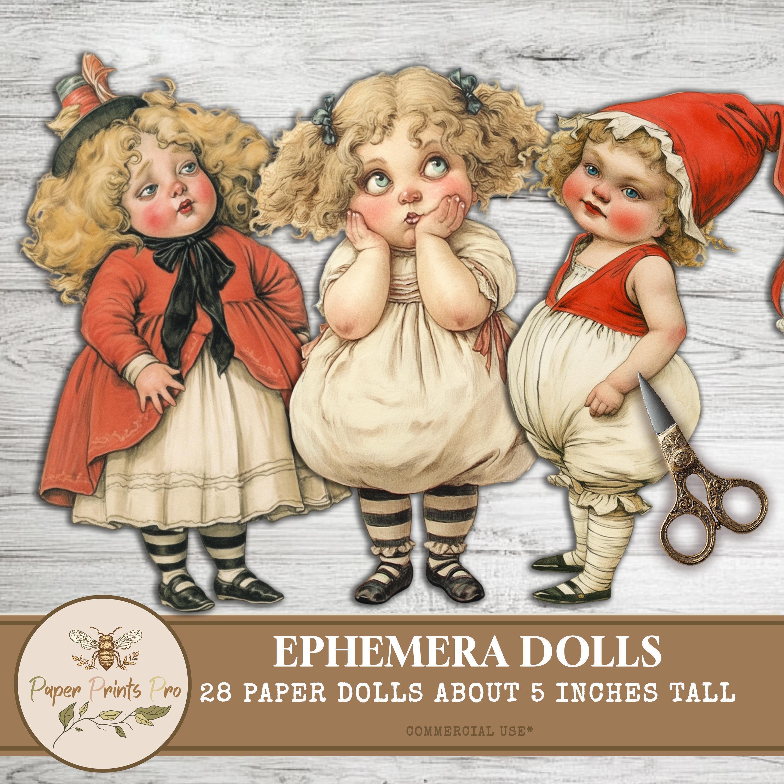 Paper Dolls – 28 Printable Cutout Dolls-vintage Ephemera Kids DIY -clip ...