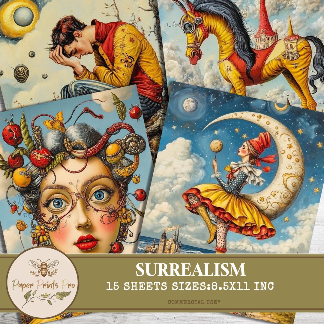 Surrealism Art Collection - 15 High-quality JPG Sheets 8.5x11 Inches ...