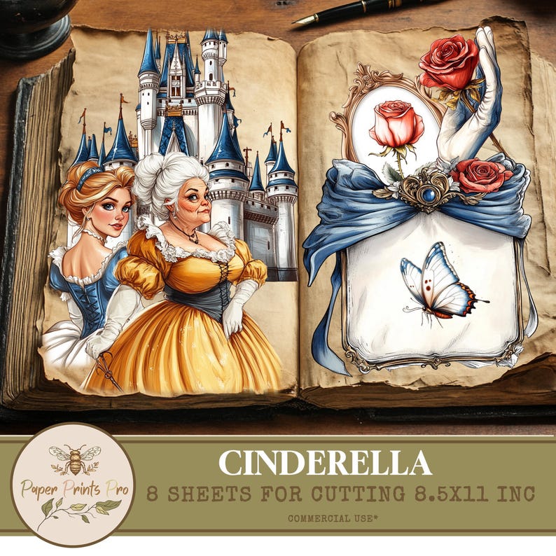 Printable Cinderella Collage Kit – 49 Cutouts and Clipart Elements for ...