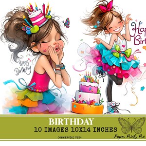 Quirky Birthday Cake Clipart: 10 Vibrant JPG Designs for Cards & Gifts ...