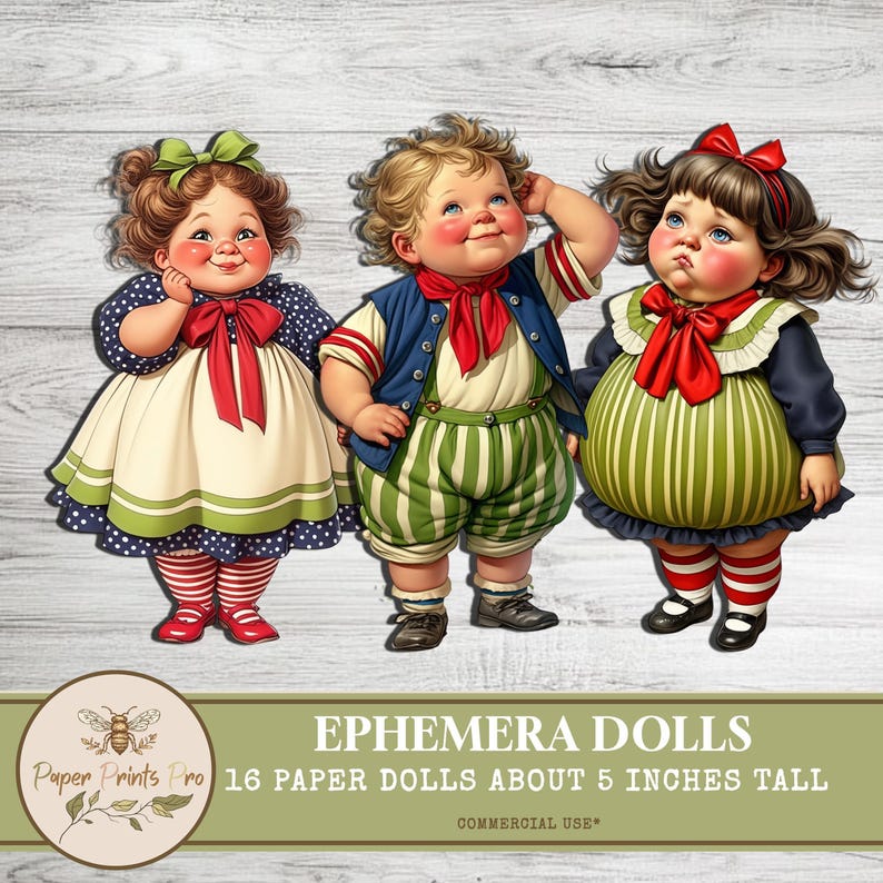 Printable Paper Dolls – 16 Characters for Junk Journals, Collage and ...