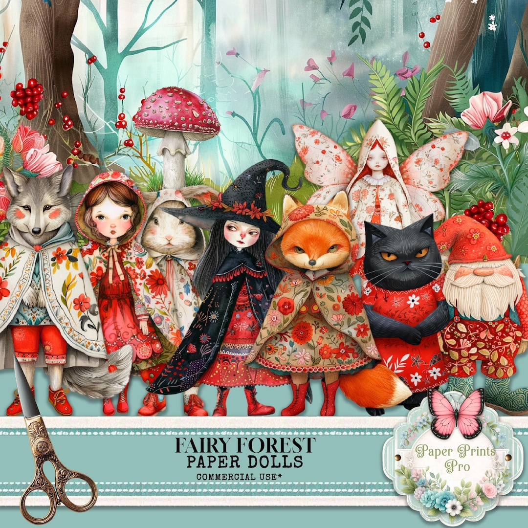 Digital Paper Doll Set - Instant Fun for Puppet Theater Andfor Junk ...
