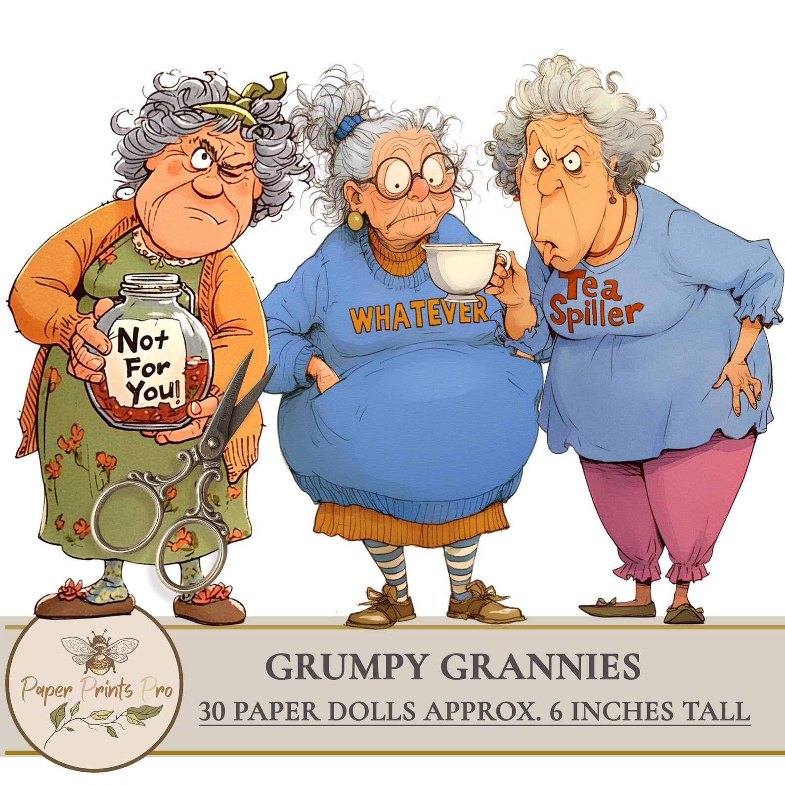 Printable Funny Old Ladies Pictures Paper Dolls – Grumpy Old Lady ...