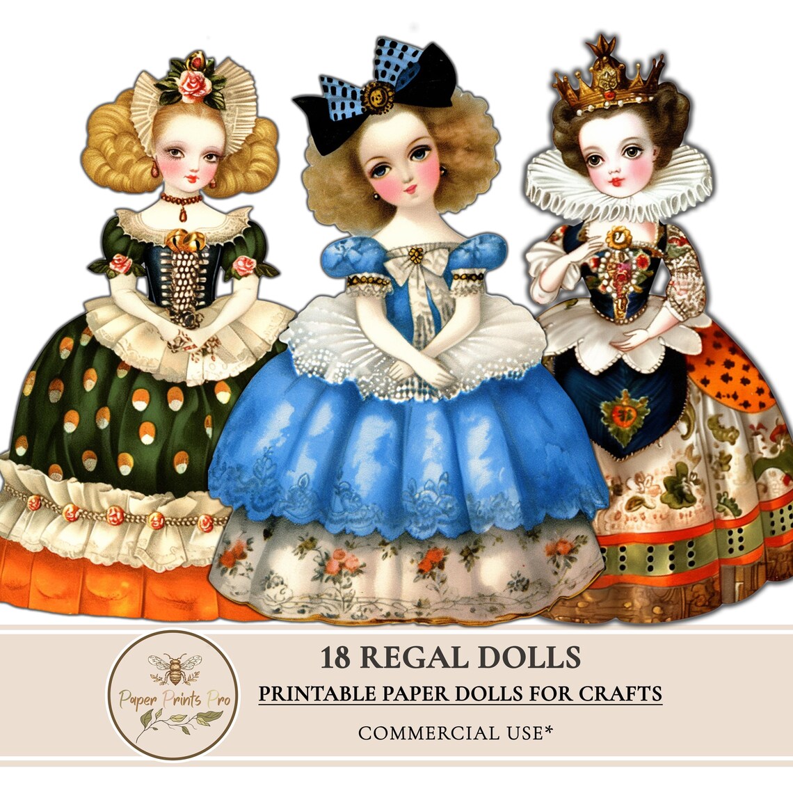 Printable Paper Dolls, Regal Art Doll -vintage Ephemera for Junk ...