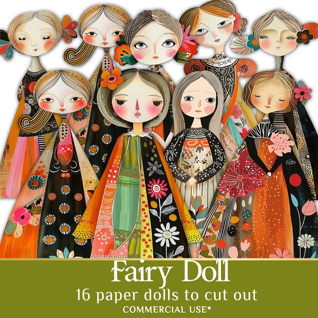 Digital Paper Doll Ephemera: Perfect for Junk Journal Supplies, Doll ...