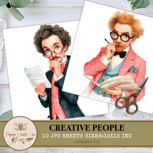 Victorian Artist Clipart, Cartoon Poets Writers Creators, Funny People ...