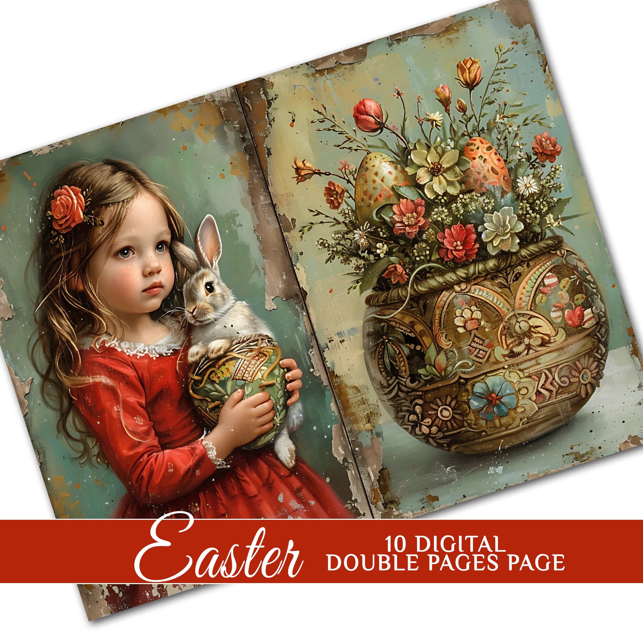 Vintage Easter Ephemera Collage Junk Journal Pages 10 Page Kit - Etsy