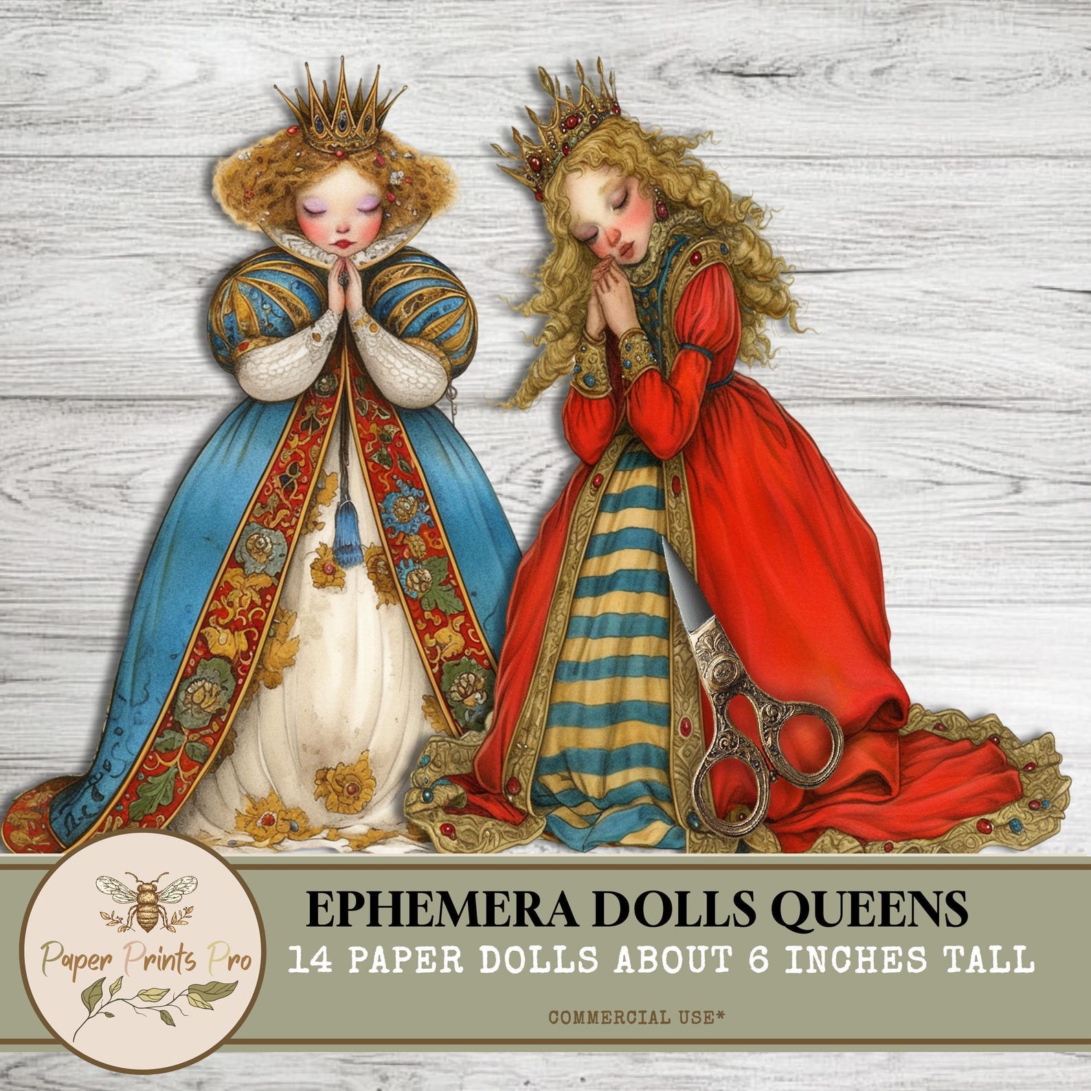 Printable Paper Dolls – Vintage Queen Ephemera, Cutouts for Journals ...