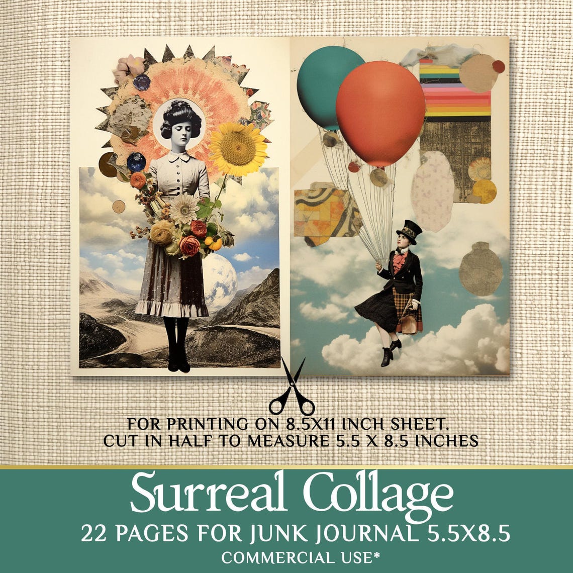 Digital Collage Sheets: Mixed Media Art for Junk Journals and ...