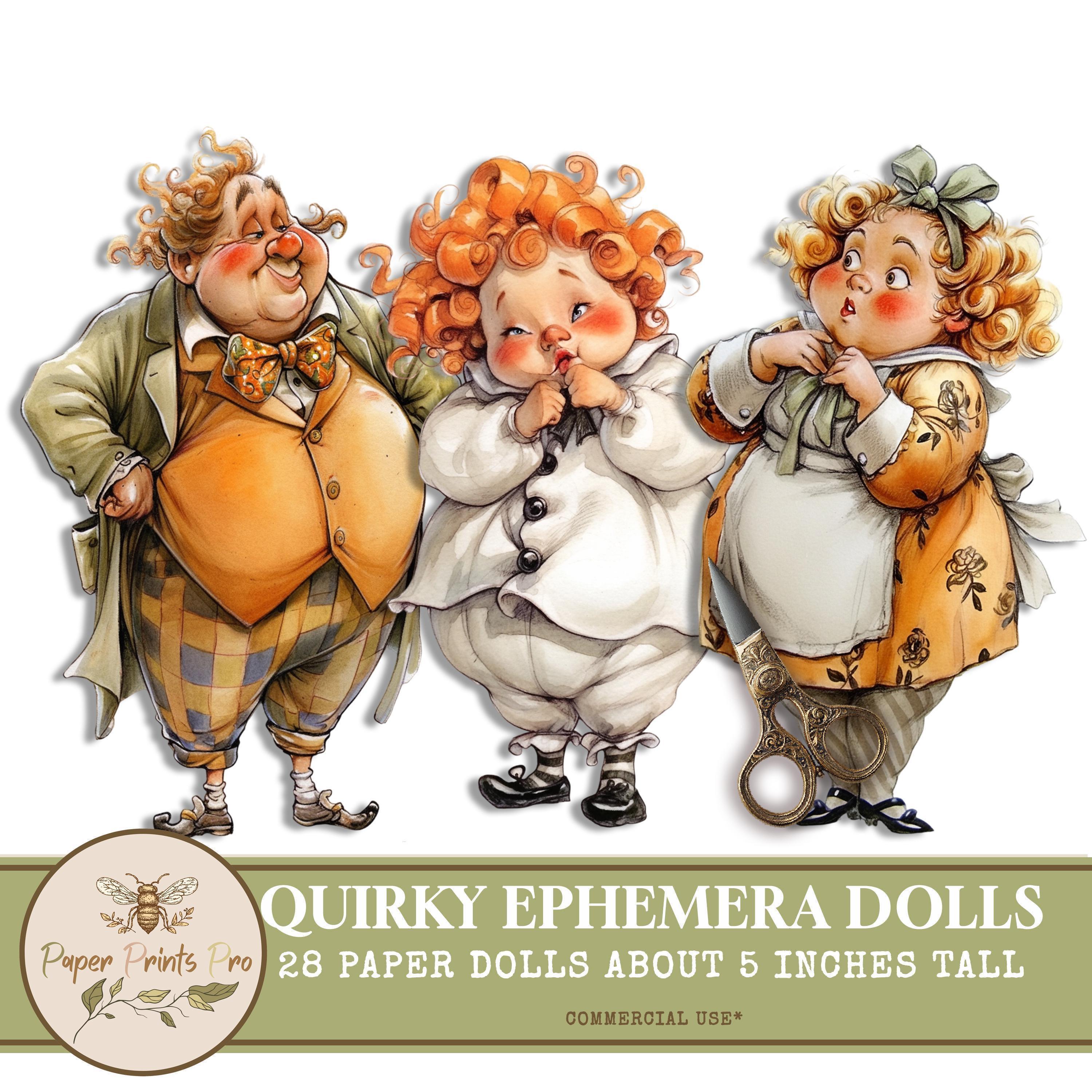 Printable Vintage Paper Dolls – 28 Quirky Ephemera Characters ...