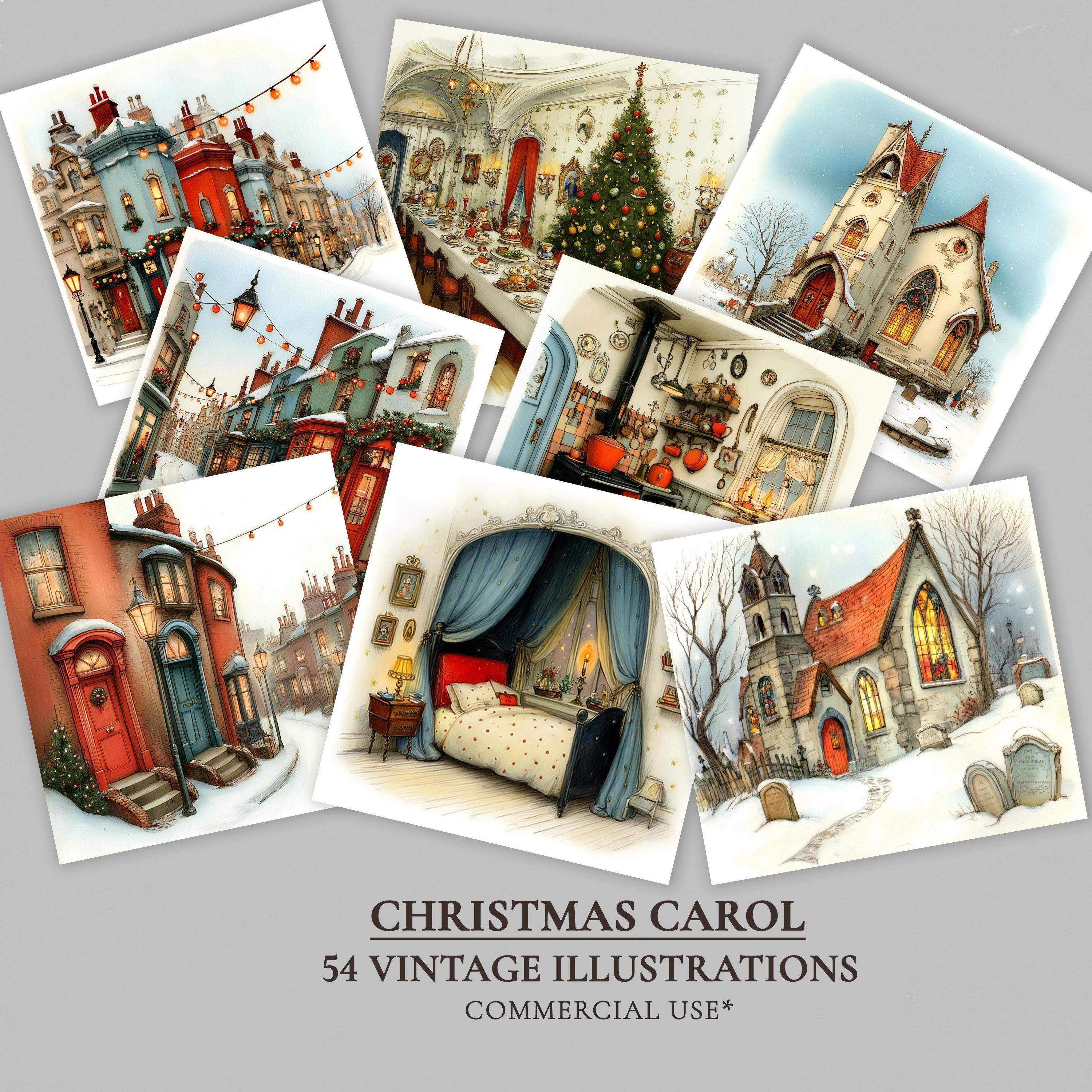 Christmas Carol Clipart Bundle – 54 Victorian Scrooge & Dickens ...