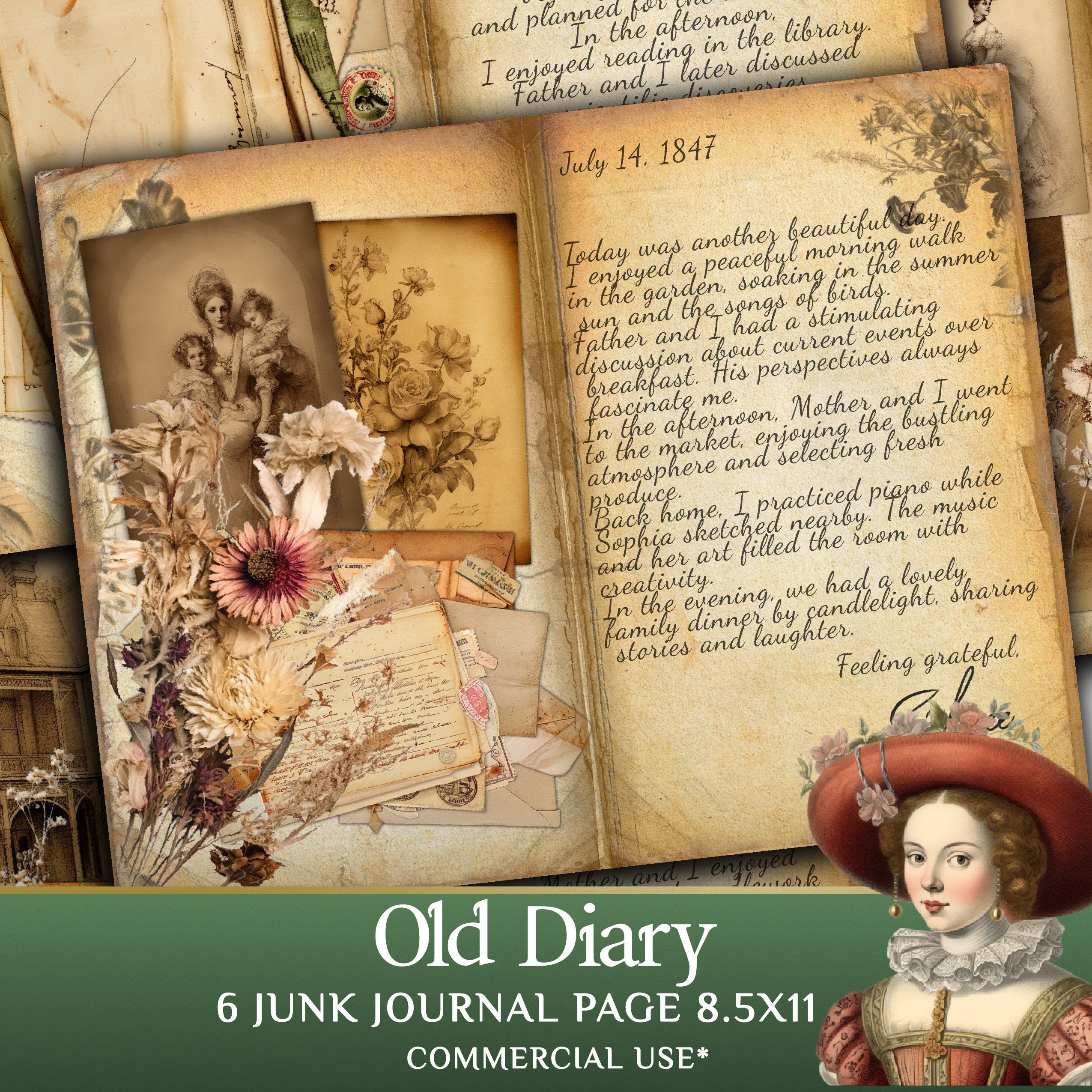 Vintage Diary Junk Journal KIT Perfect for Creating Unique and ...