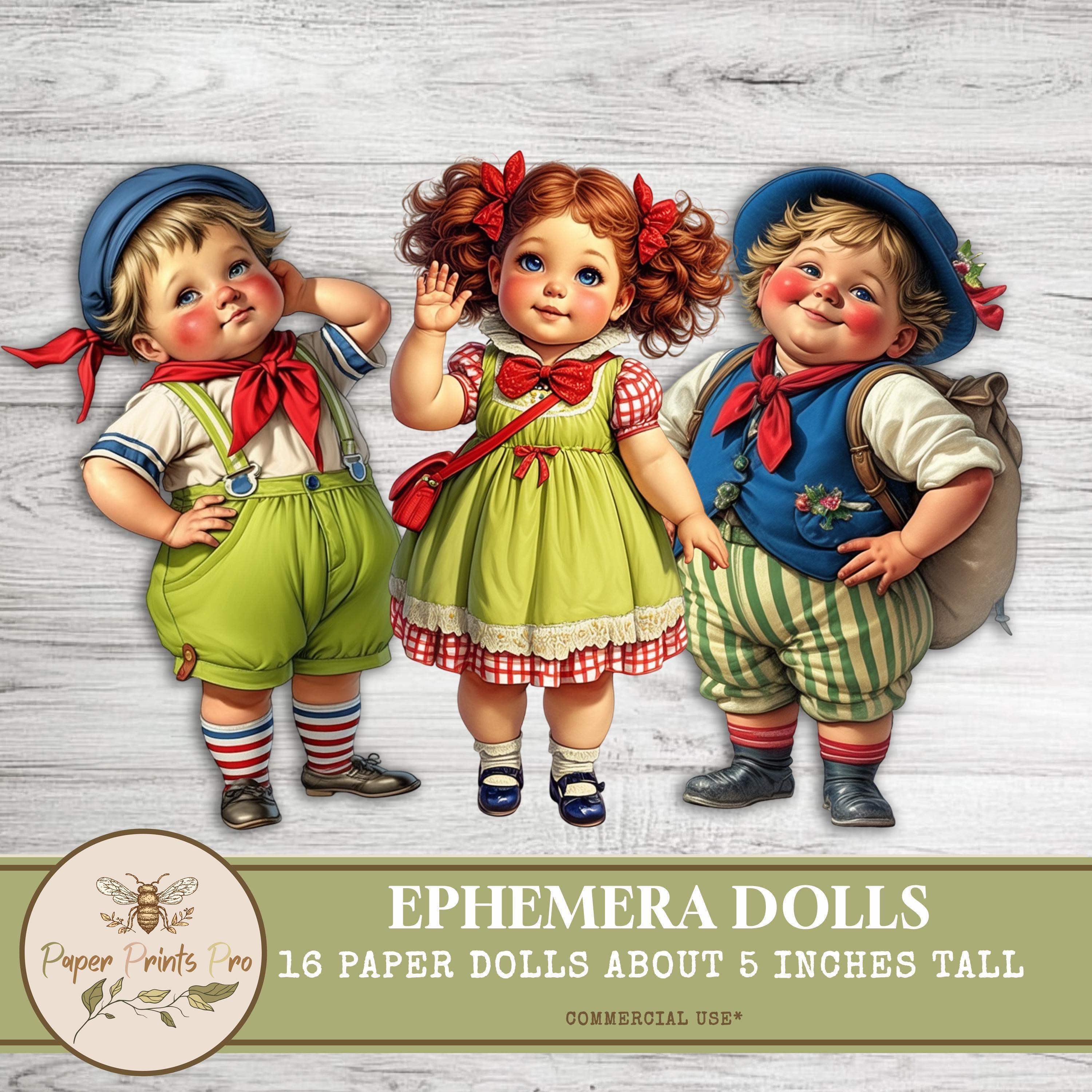 Printable Paper Dolls – 16 Characters for Junk Journals, Collage and ...