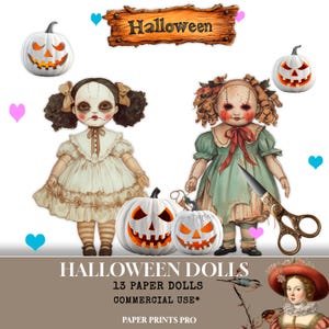 13 Scary Halloween Paper Dolls – Vintage-inspired Printable Spooky ...