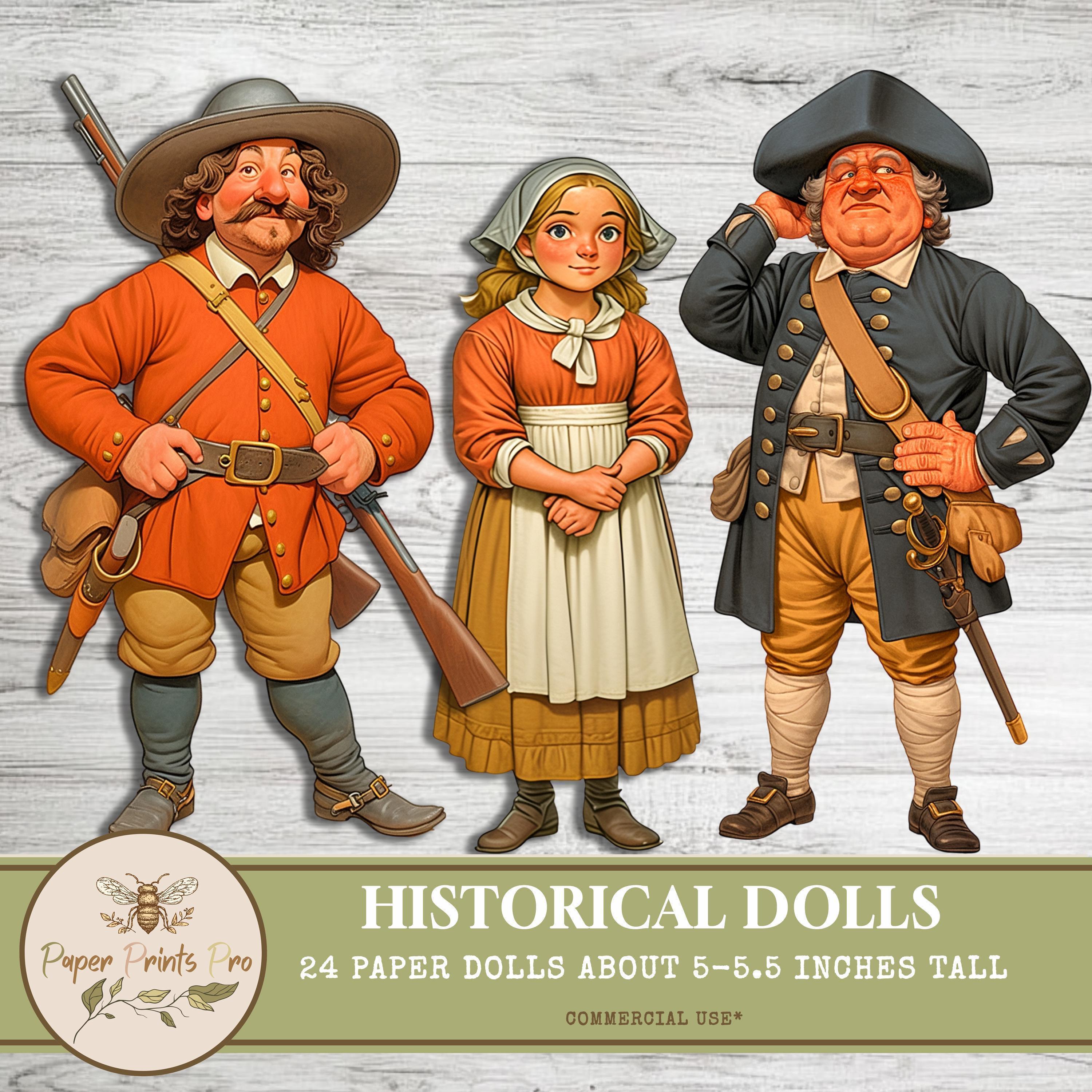 Historical Paper Dolls: Printable Cutouts Salem Doll (digital Download ...