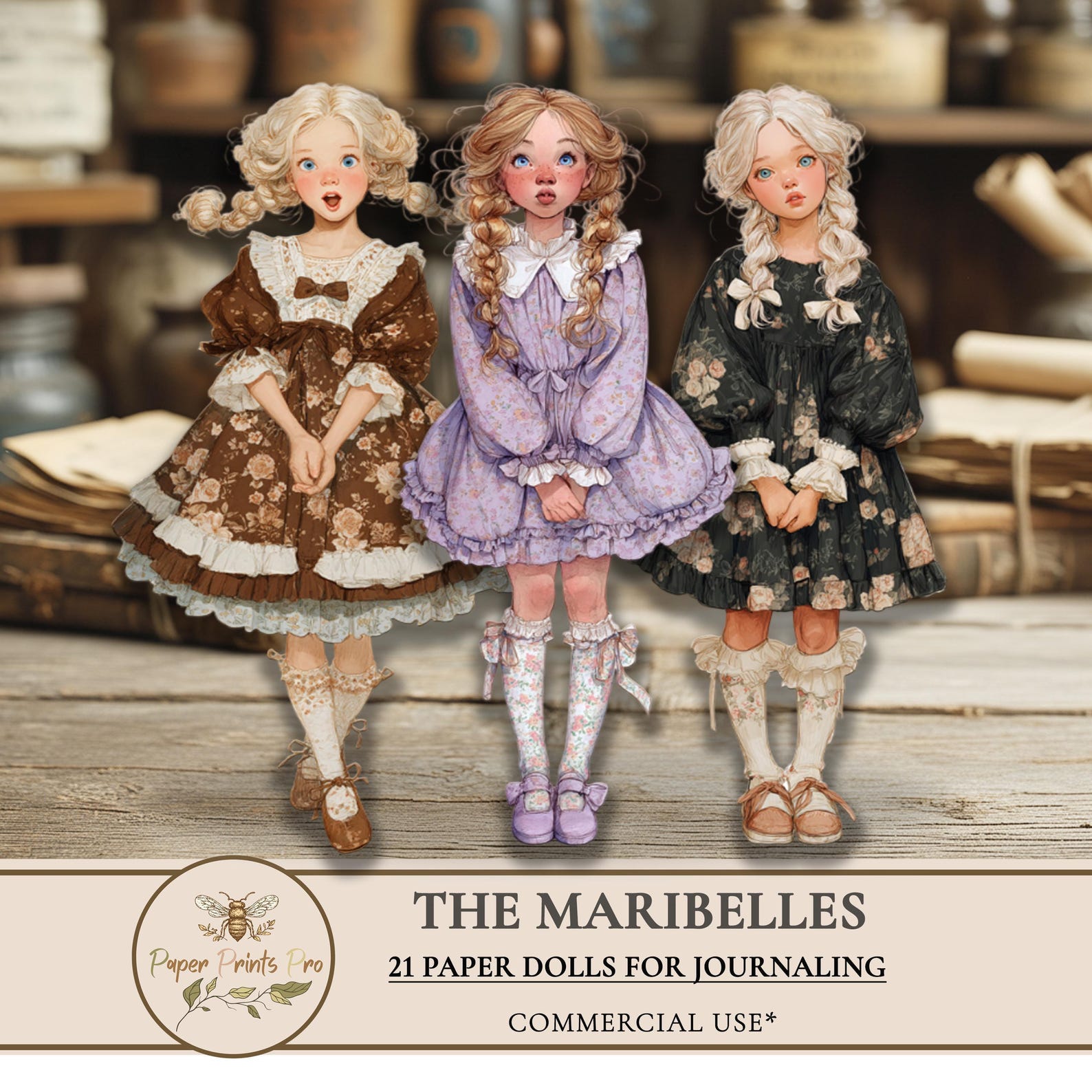 Printable Paper Dolls – 21 Vintage Girls Cutouts for Junk Journals ...