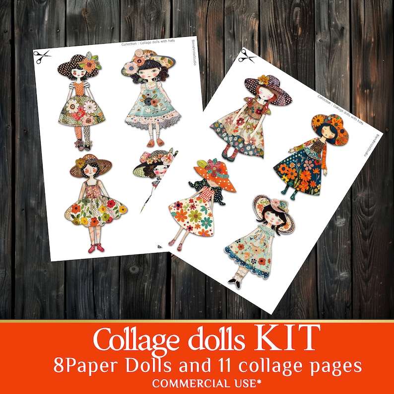 Paper Doll Collage Kit: Printable Paper Dolls for crafts, collages ...