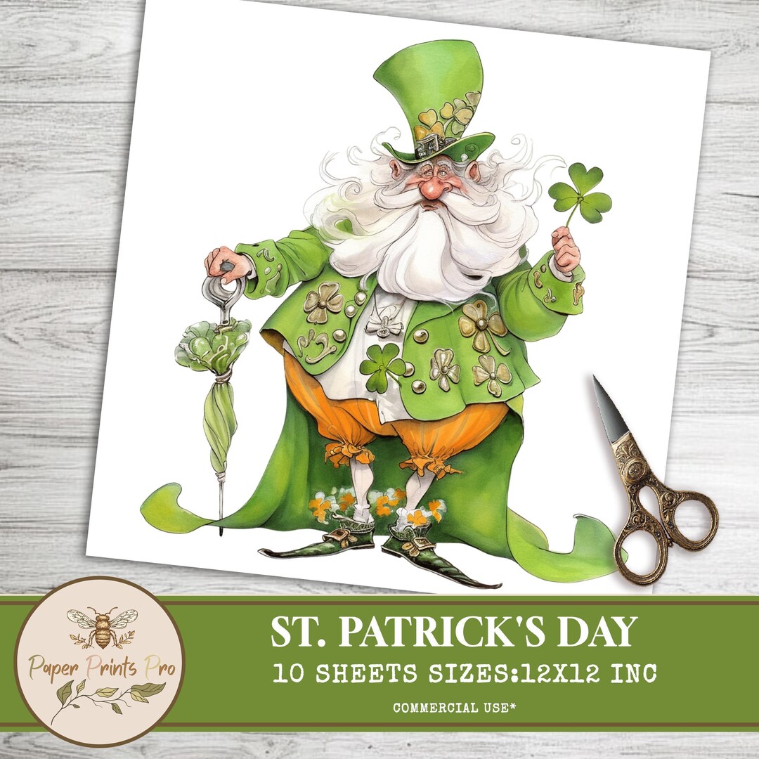 St. Patrick's Day Leprechaun Clipart: Vintage Style Illustrations ...