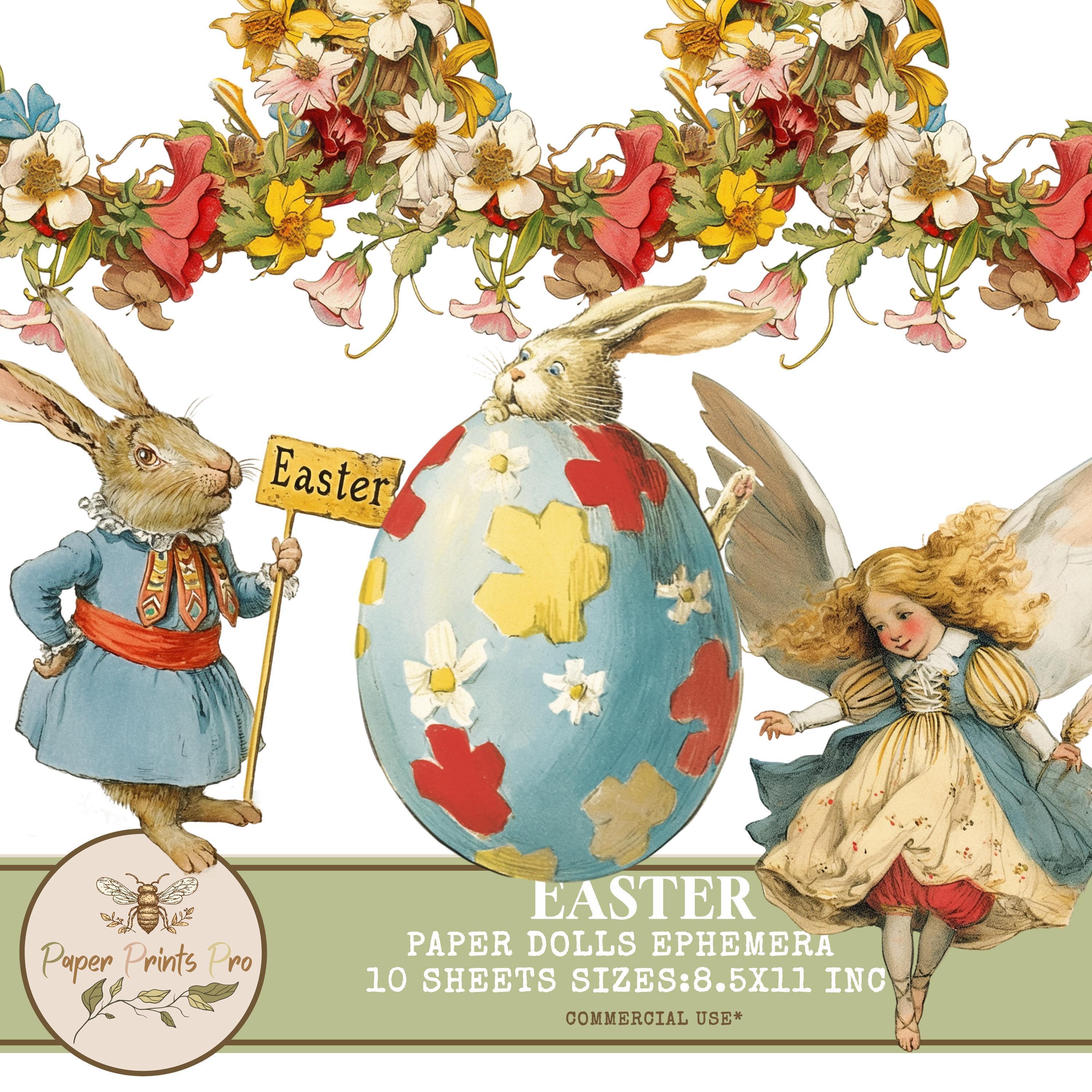 Ephemera Paper Dolls Printable -"easter" - Vintage DIY Cutouts: Bunnies ...