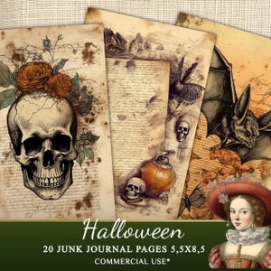 Halloween Digital Junk Journal Printable – 20 Pages 5.5x8.5 for DIY ...