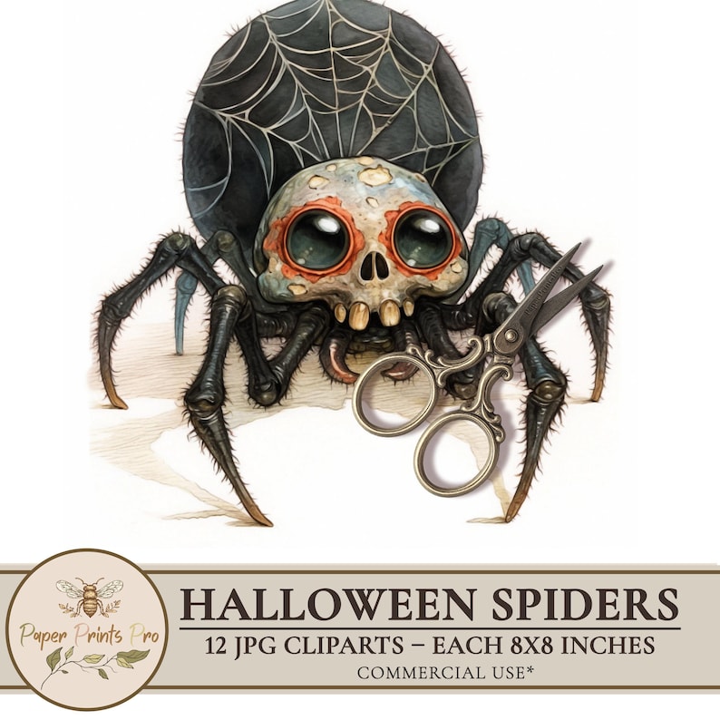 Creepy Halloween Spider Clipart – Pumpkin Designs (digital Download) - Etsy