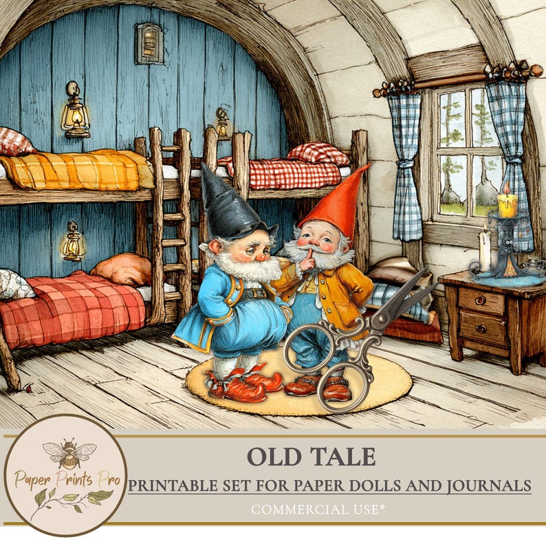 Printable Paper Dolls – Fairy Tale Girl & 7 Dwarfs With Forest ...