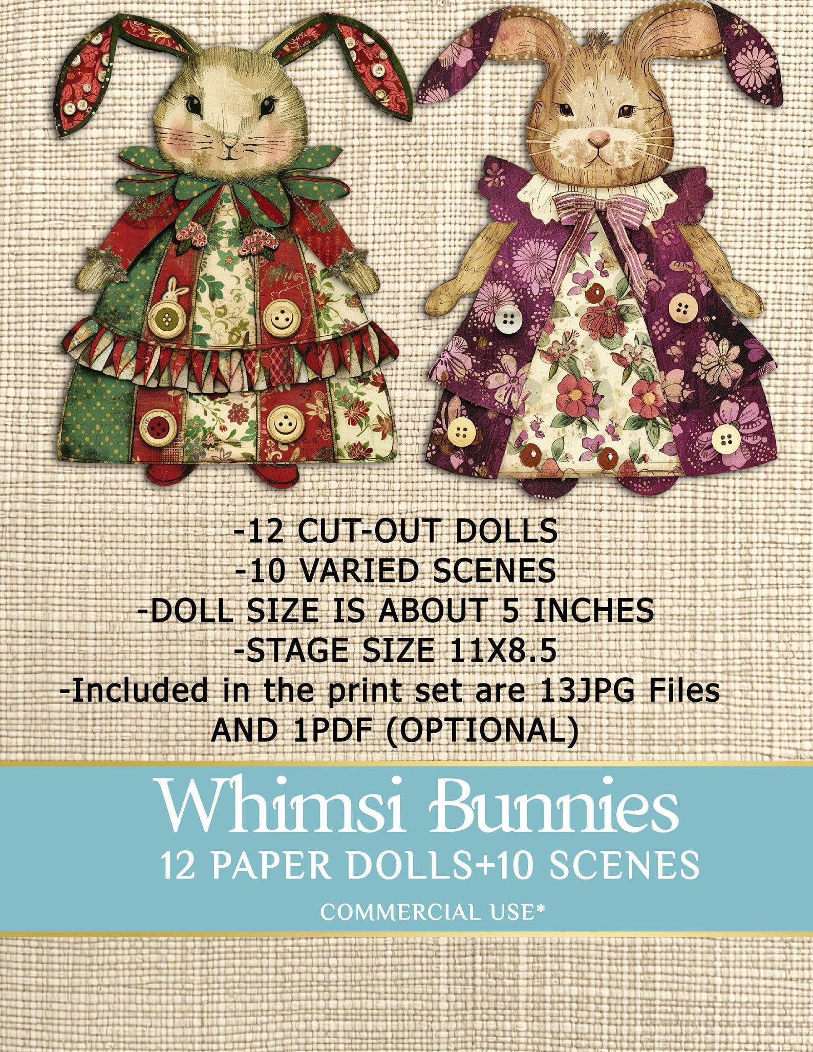 Bunny Paper Doll Puppet Theater Kit (digital Download) - Etsy