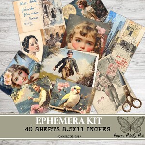 Curated Vintage Ephemera: 170+ Printable Pieces for Junk Journals ...