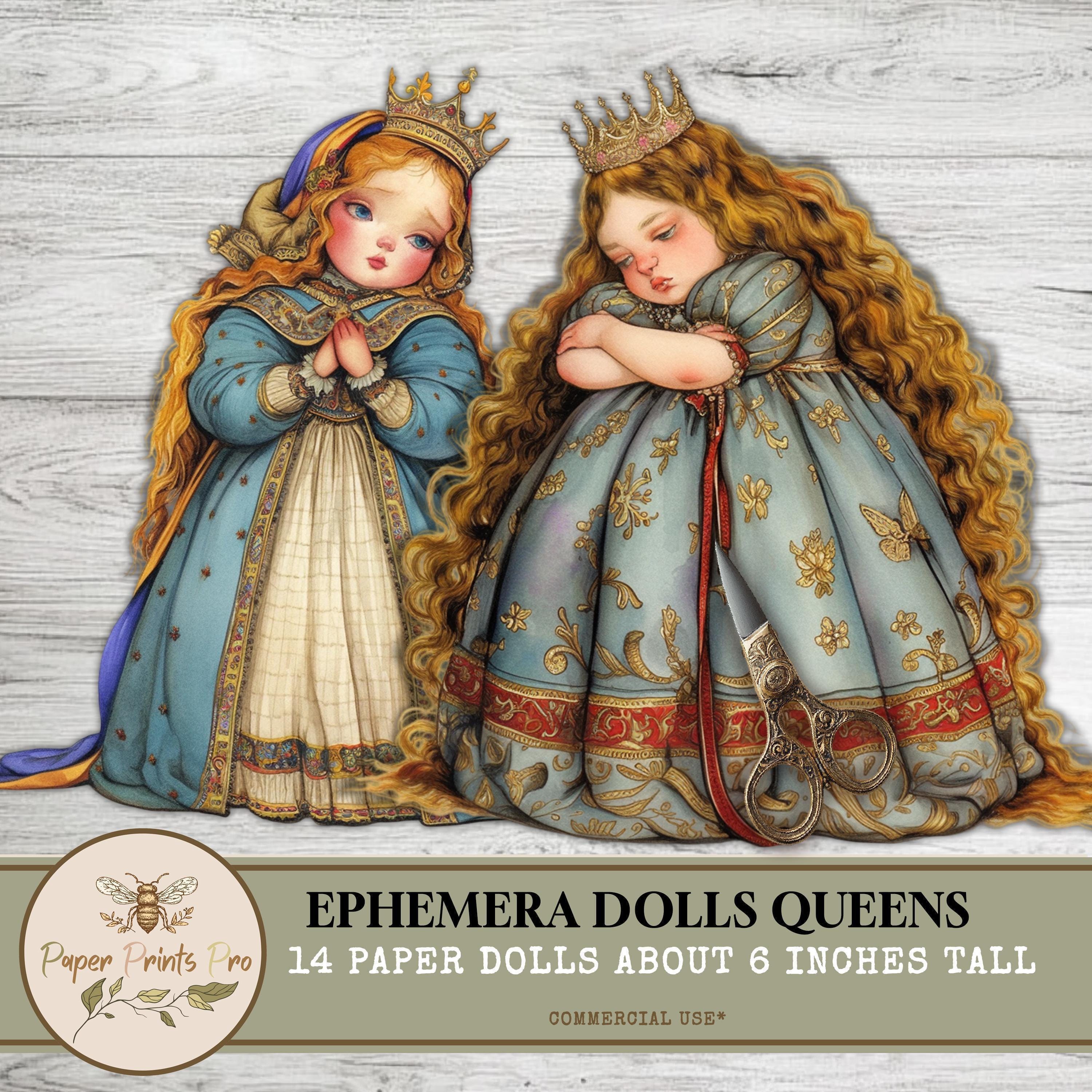 Printable Paper Dolls – Vintage Queen Ephemera, Cutouts for Journals ...