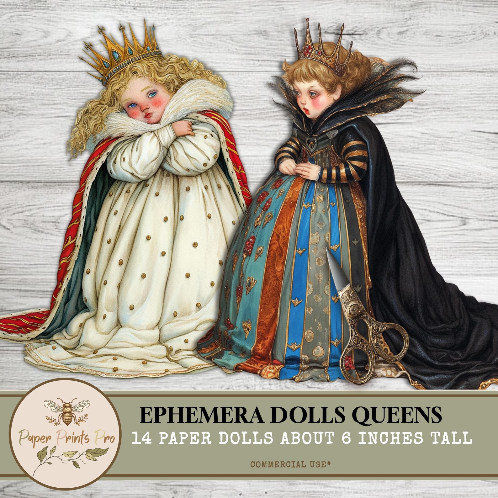 Printable Paper Dolls – Vintage Queen Ephemera, Cutouts for Journals ...