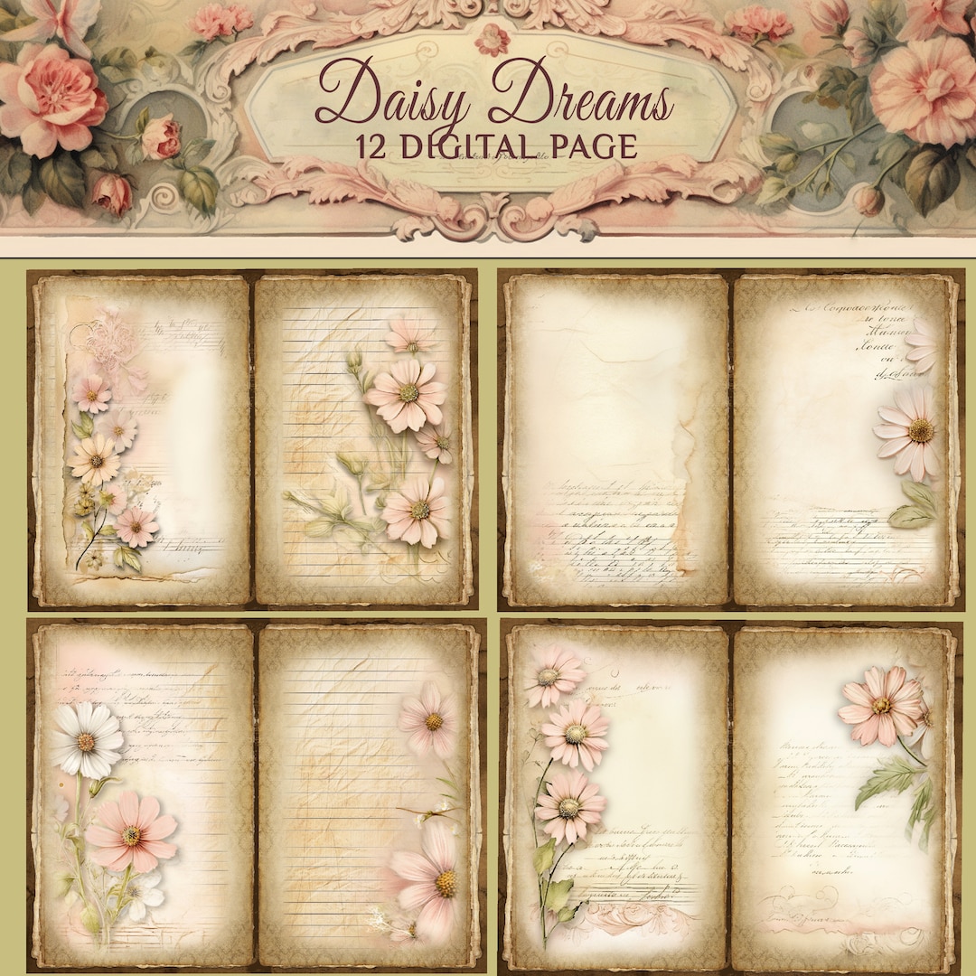 Daisy Junk Journal Scrapbook Kit Elegant Craft Paper & Bullet Journal ...