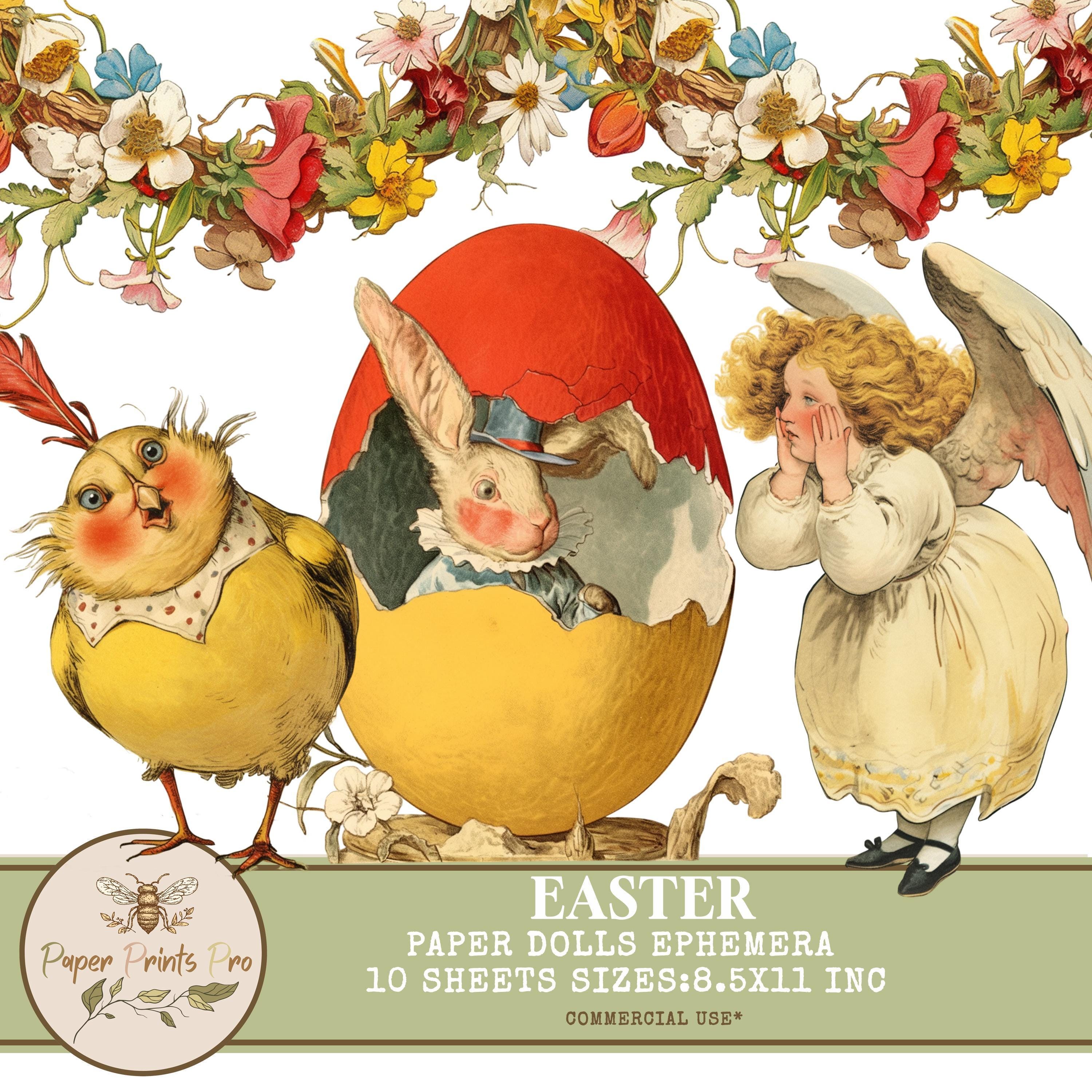 Ephemera Paper Dolls Printable -"easter" - Vintage DIY Cutouts: Bunnies ...