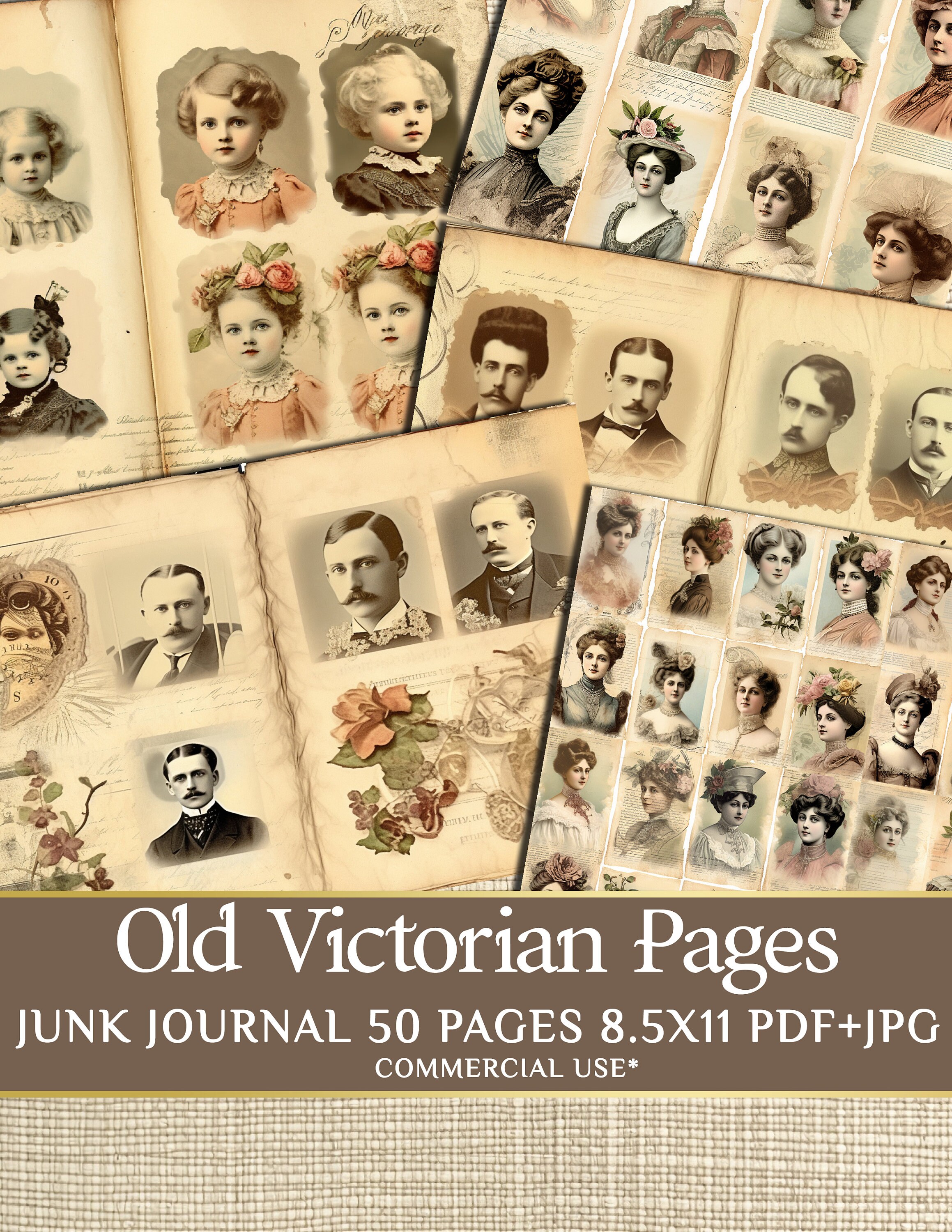 Old Victorian Pages Bundle Vintage Scrapbooking Paper Digital Products ...