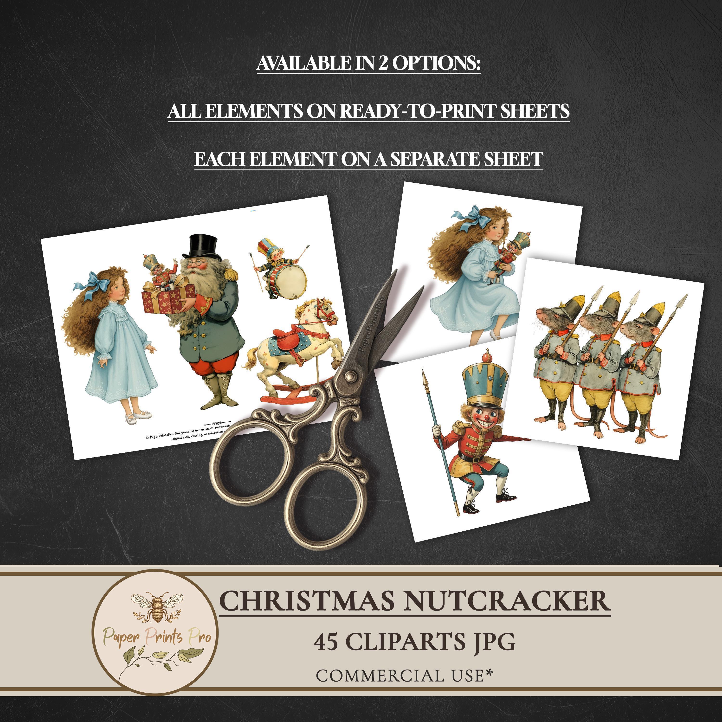 Printable Nutcracker Paper Dolls – Vintage Christmas Ephemera Cutouts ...