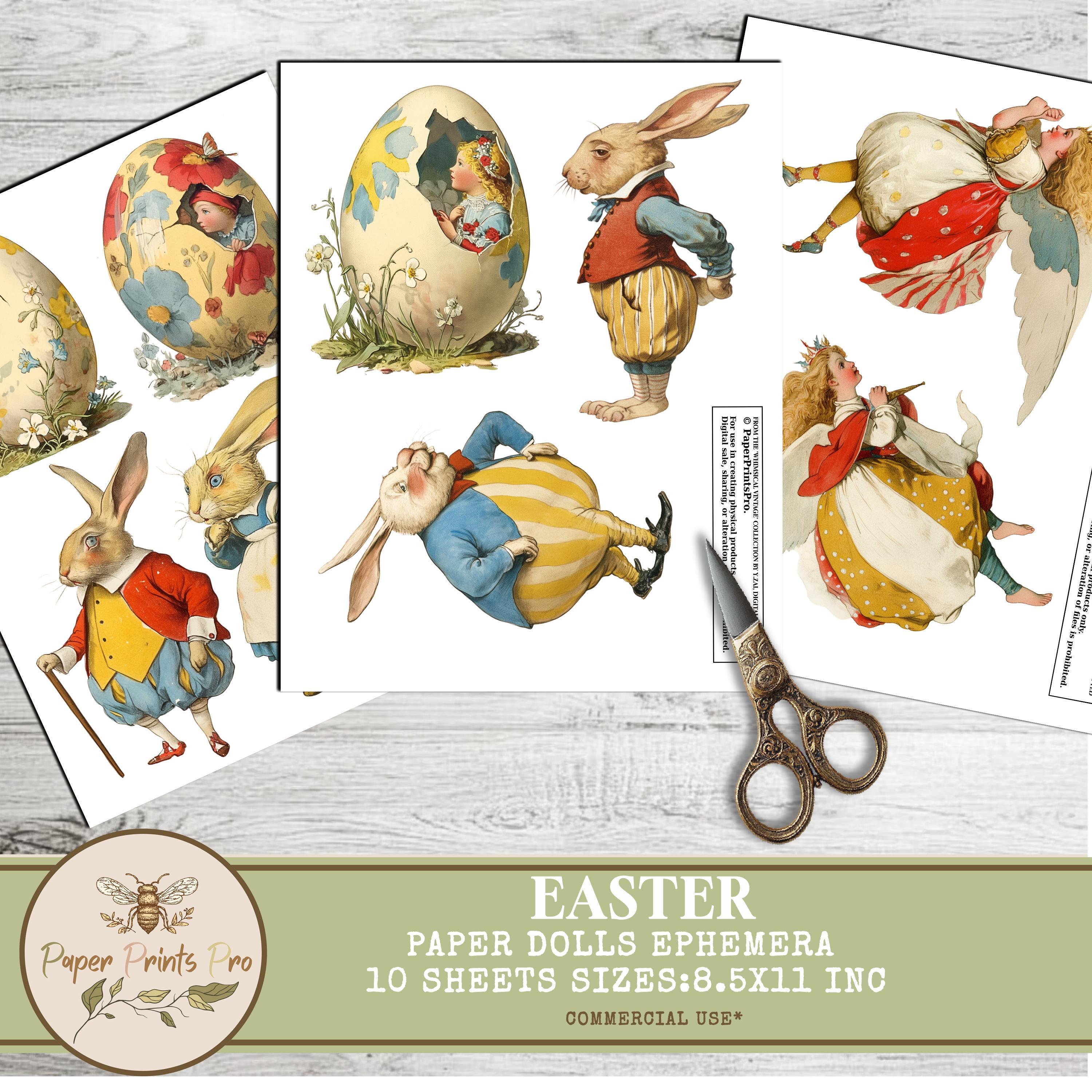 Ephemera Paper Dolls Printable -"easter" - Vintage DIY Cutouts: Bunnies ...