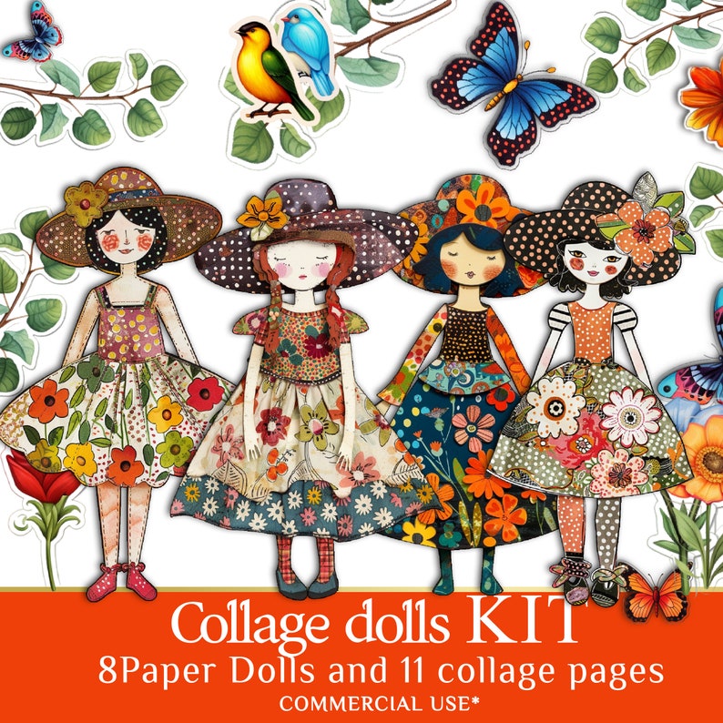 Paper Doll Collage Kit: Printable Paper Dolls for crafts, collages ...