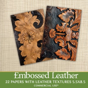 Vintage Leather Textures for Scrapbooking - Printable Collage Sheets ...