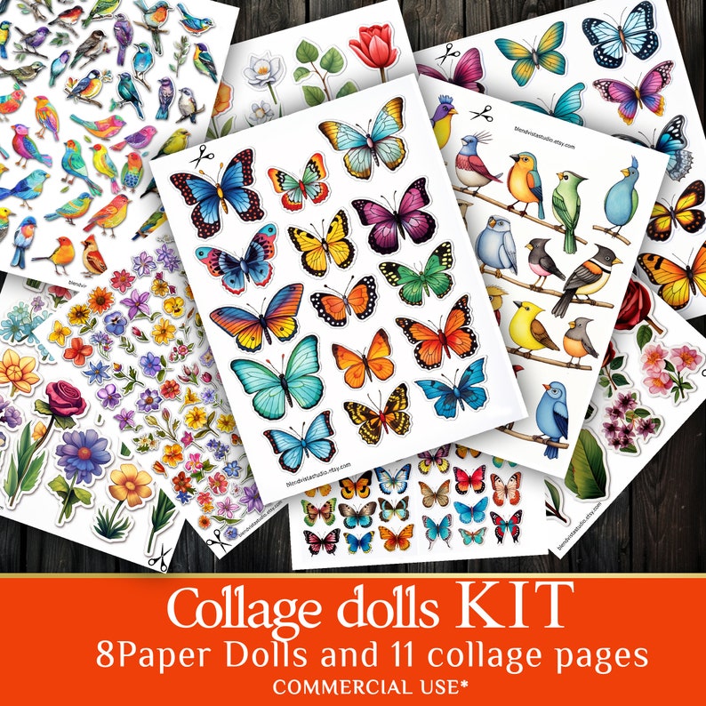Paper Doll Collage Kit: Printable Paper Dolls for crafts, collages ...