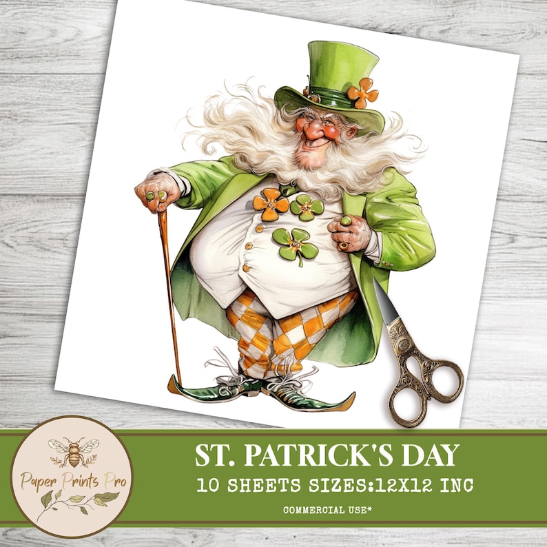 St. Patrick's Day Leprechaun Clipart: Vintage Style Illustrations ...